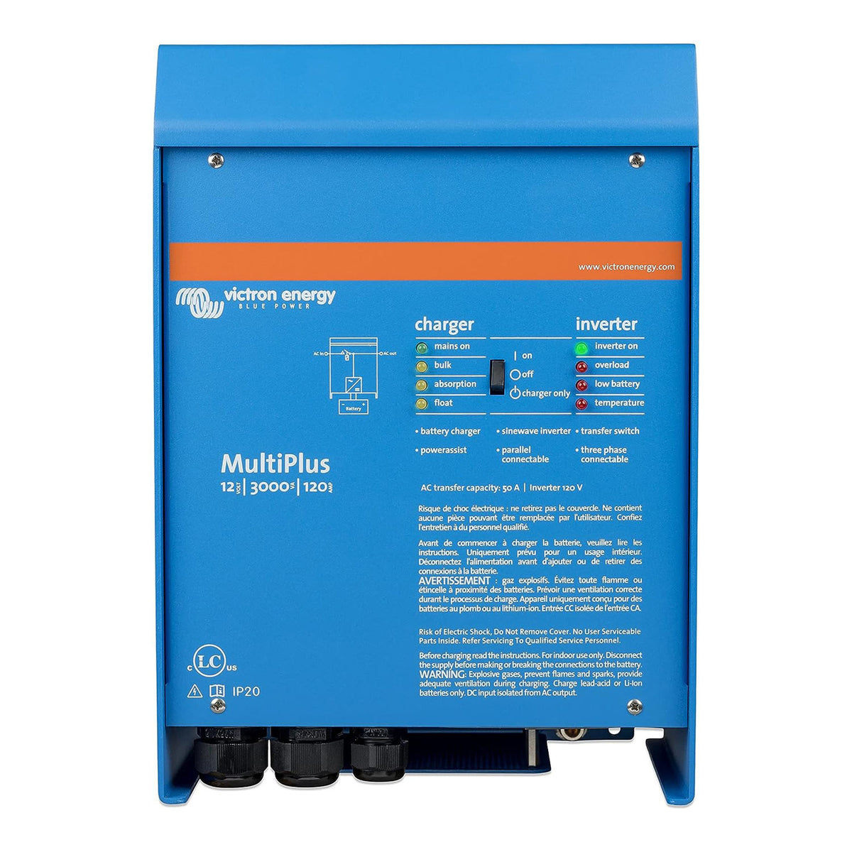 Victron Multiplus MultiPlus 3000VA 12-Volt Pure Sine Wave Inverter and ...