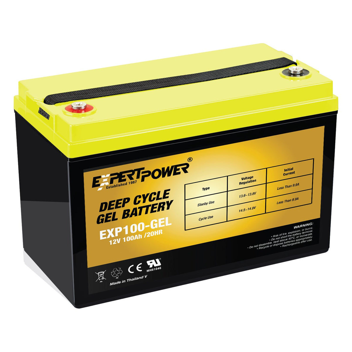 EXP100-GEL 12V 100Ah Gel Deep Cycle [Open Box Item] | ExpertPower Direct