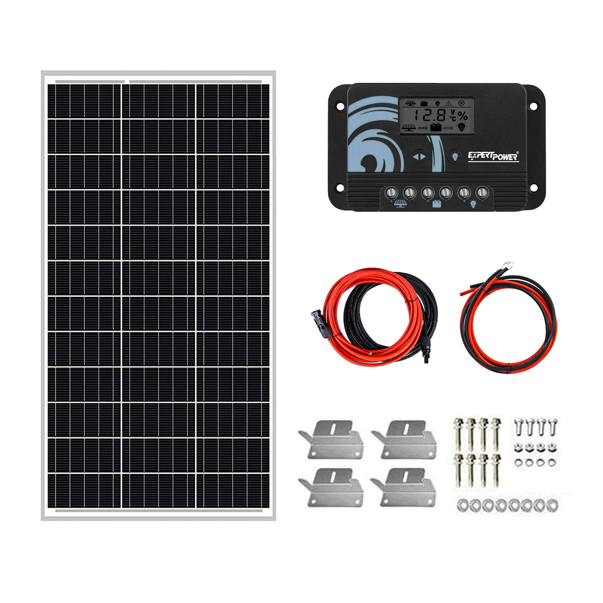 100W Off-Grid Solar Panel System Kit | 10A 20A PWM MPPT Solar Charger ...