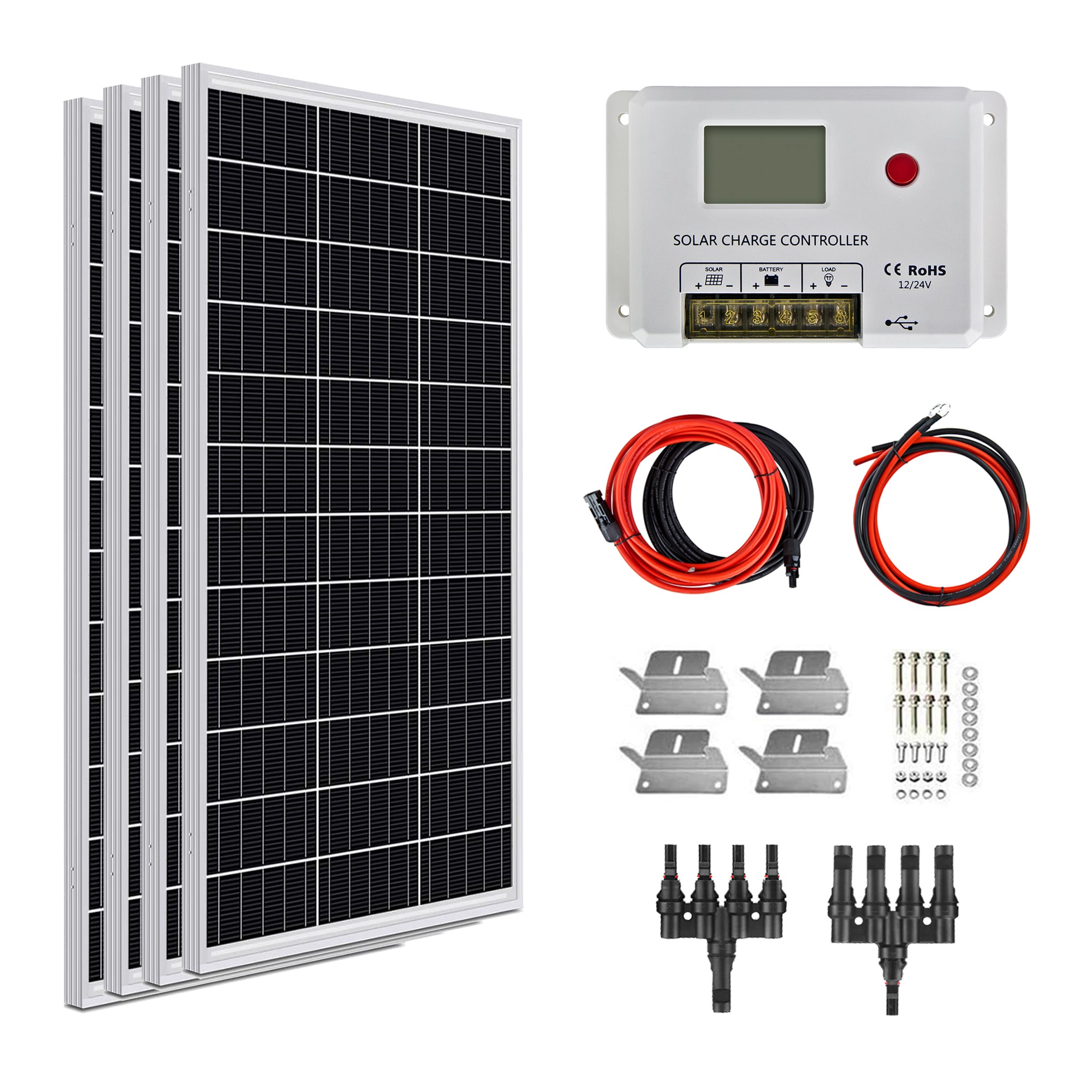 400W Panel Off-Grid Solar System Starter Kit | 30A PWM Solar Charger ...
