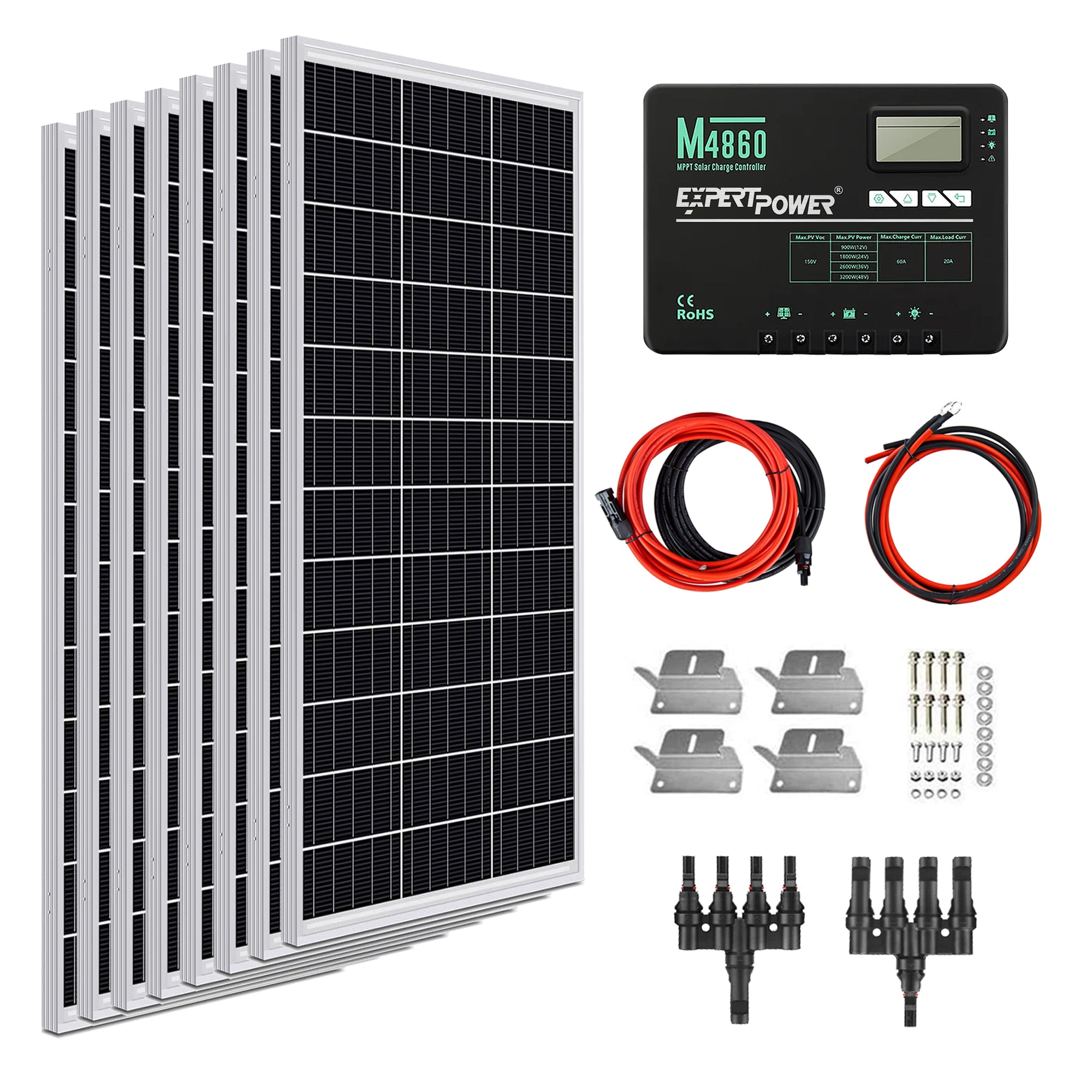 800W Off-Grid Solar Panel System Kit | 40A 60A 100A MPPT Solar Charger ...