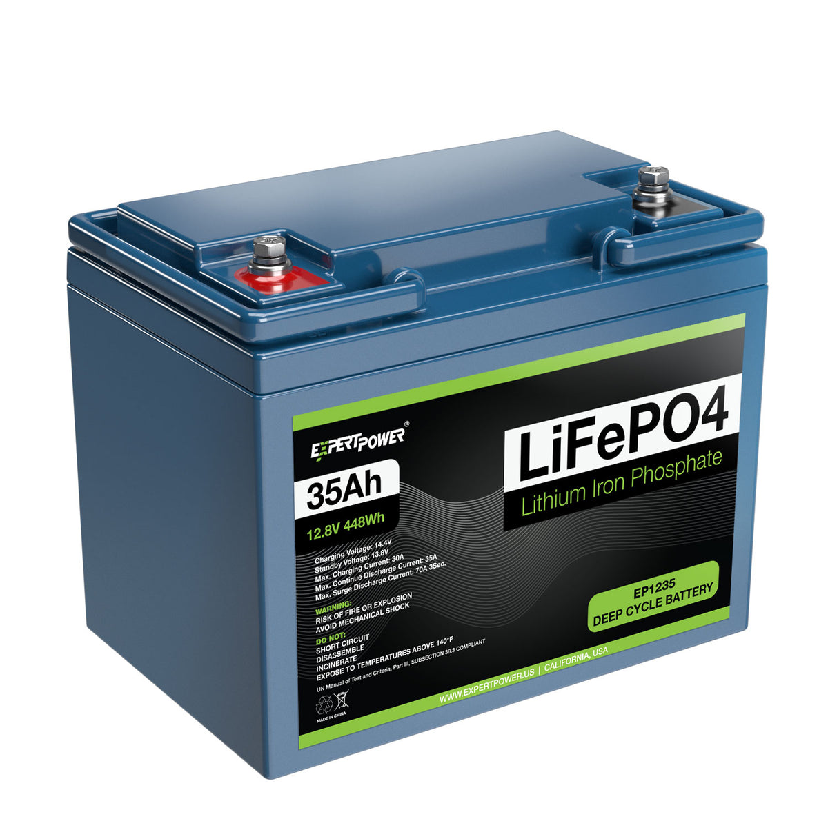 12V 35Ah LiFePO4 Deep Cycle Rechargeable Battery | 2500-7000 Life ...